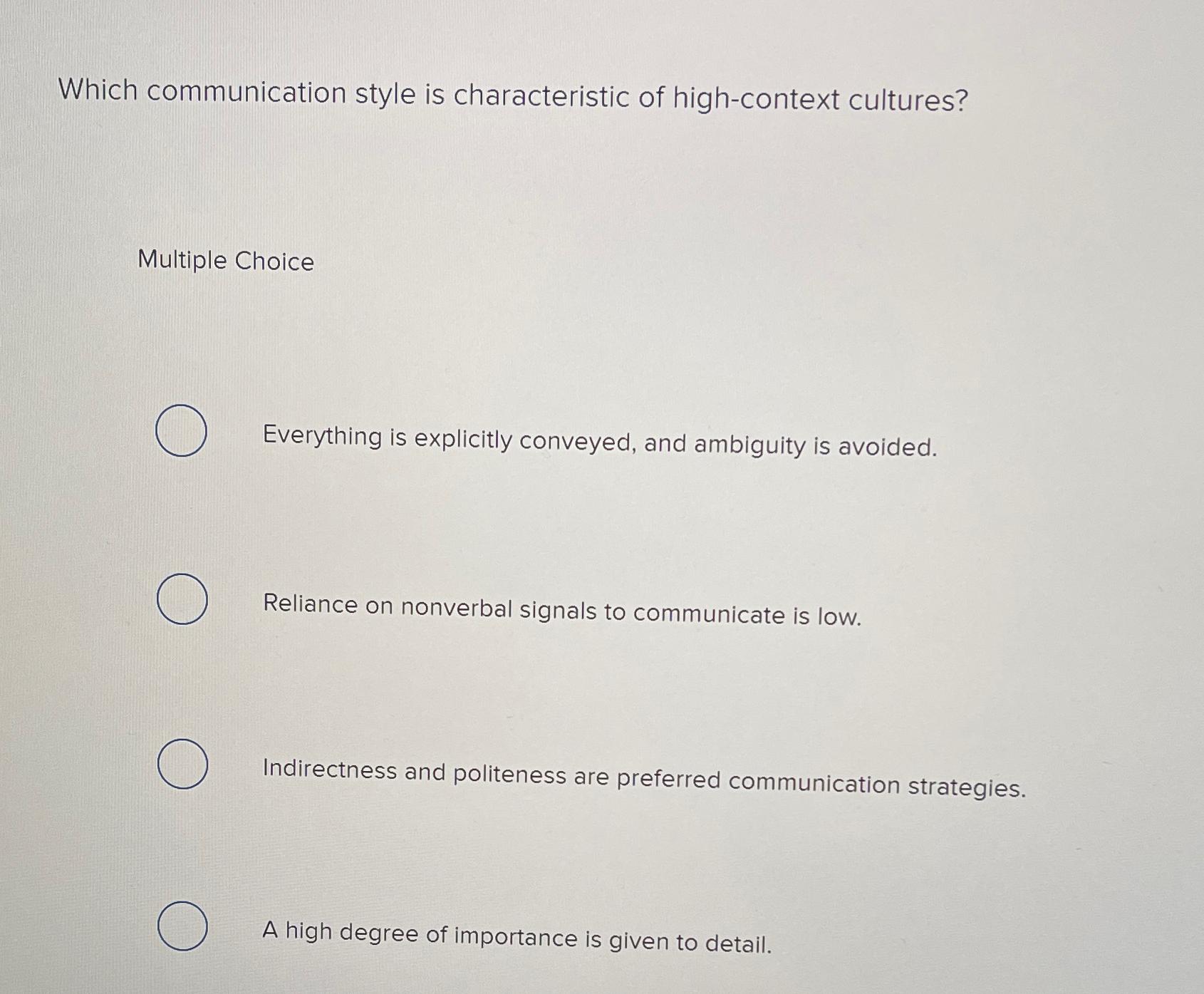 Solved Which communication style is characteristic of | Chegg.com