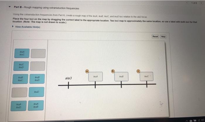 Part B. Rough mapping using cotransduction | Chegg.com