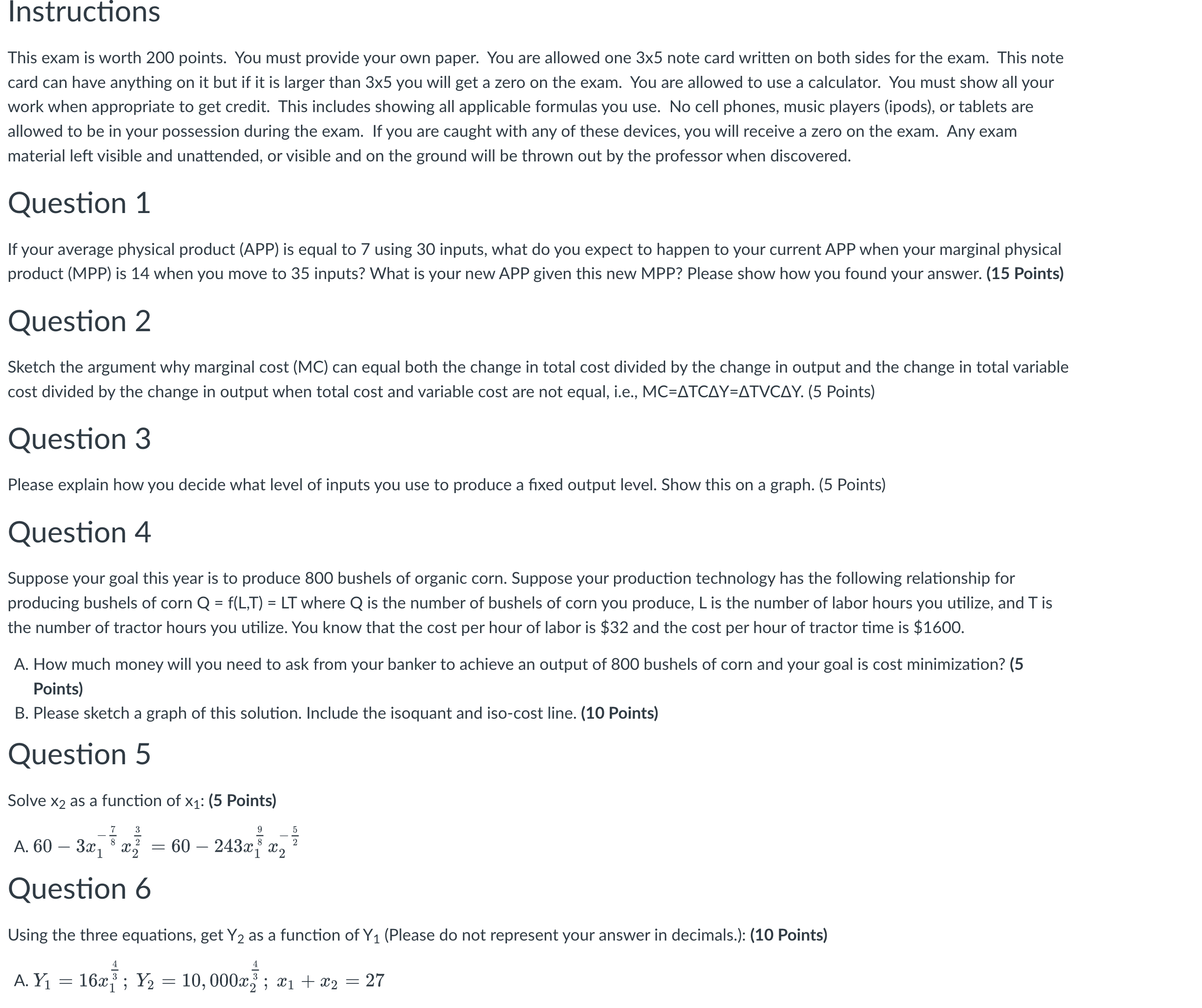 Solved Question 1If your average physical product (APP) ﻿is | Chegg.com