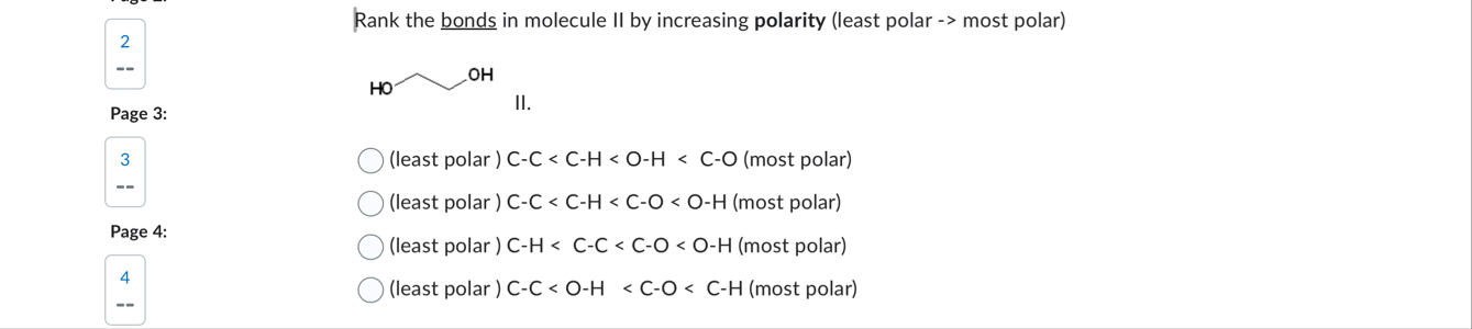 Solved Rank the bonds in molecule II by increasing polarity | Chegg.com