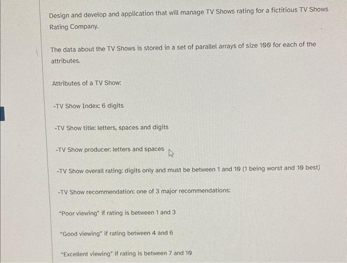 Design and develop and application that will manage | Chegg.com
