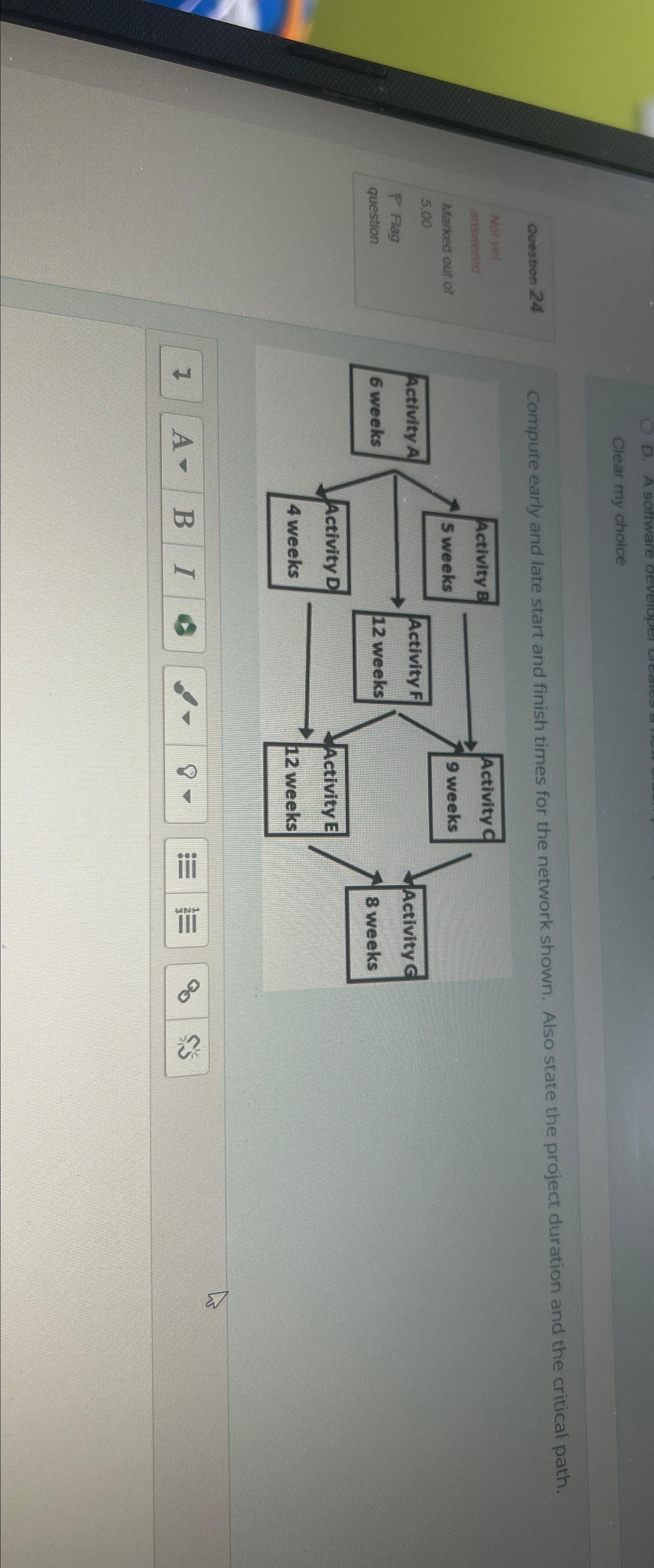 Solved Clear my choiceQuestion 24Not yetansweredNarked out | Chegg.com Solved Clear my choiceQuestion 24Not yetansweredNarked out | Chegg.com