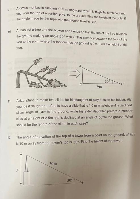 Solved 9. A circus monkey is climbing a 25 m long rope, | Chegg.com