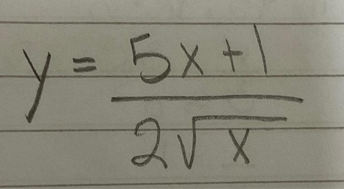 Solved y=2x5x+1 | Chegg.com
