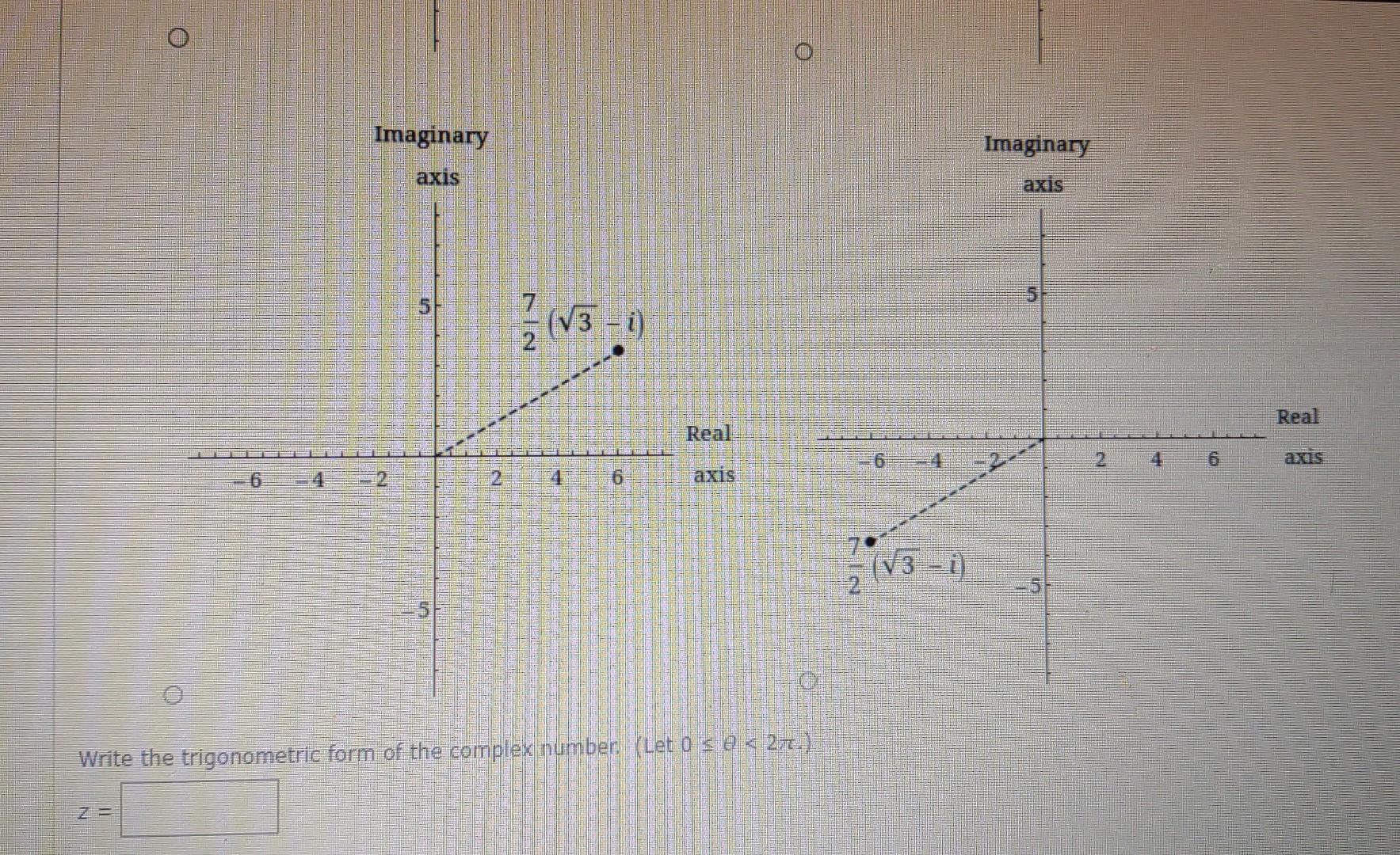 Solved Plot the complex number. 27(3−i) Imaginary | Chegg.com