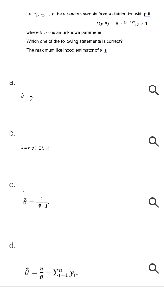 Solved Let Y1,Y2,…,Yn be a random sample from a distribution | Chegg.com