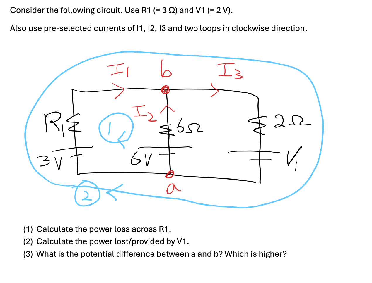 Solved Consider the following circuit. Use R1 (=3 \( \Omega | Chegg.com