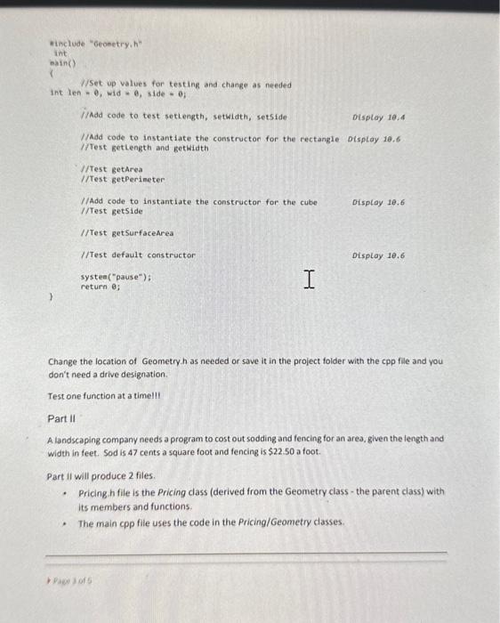 Solved Project 4 Classes A closs is a programmer-defined | Chegg.com