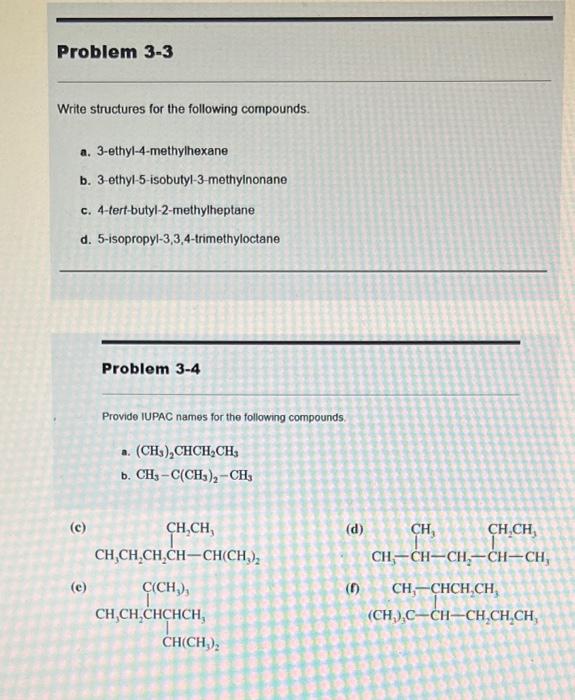 Solved Write structures for the following compounds. a. | Chegg.com