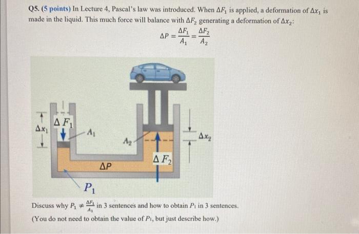 Solved Q5. (5 points) In Lecture 4, Pascal's law was | Chegg.com