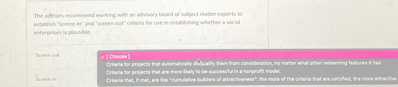 Solved The authors recommend working with an advisory board | Chegg.com