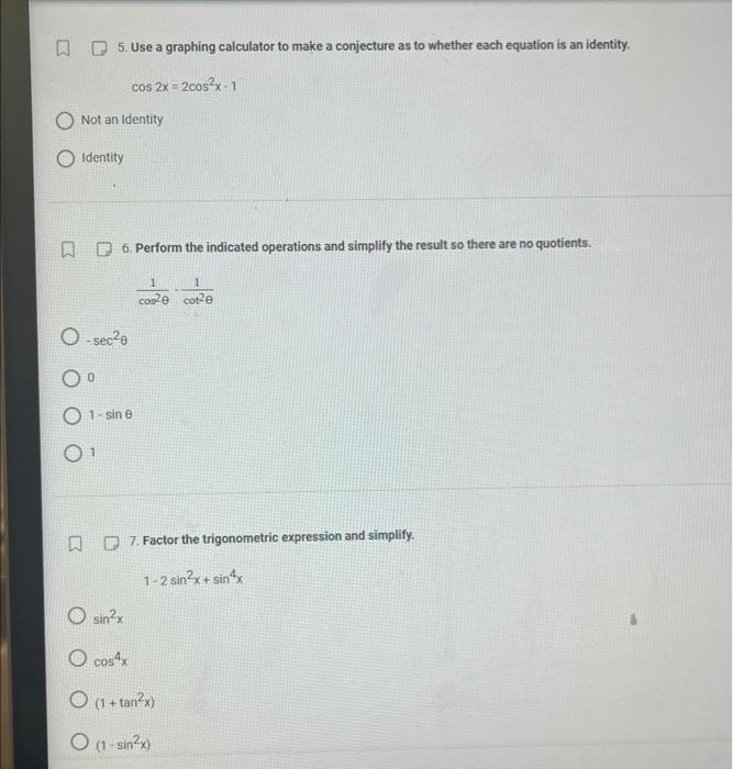 Solved 5. Use a graphing calculator to make a conjecture as | Chegg.com