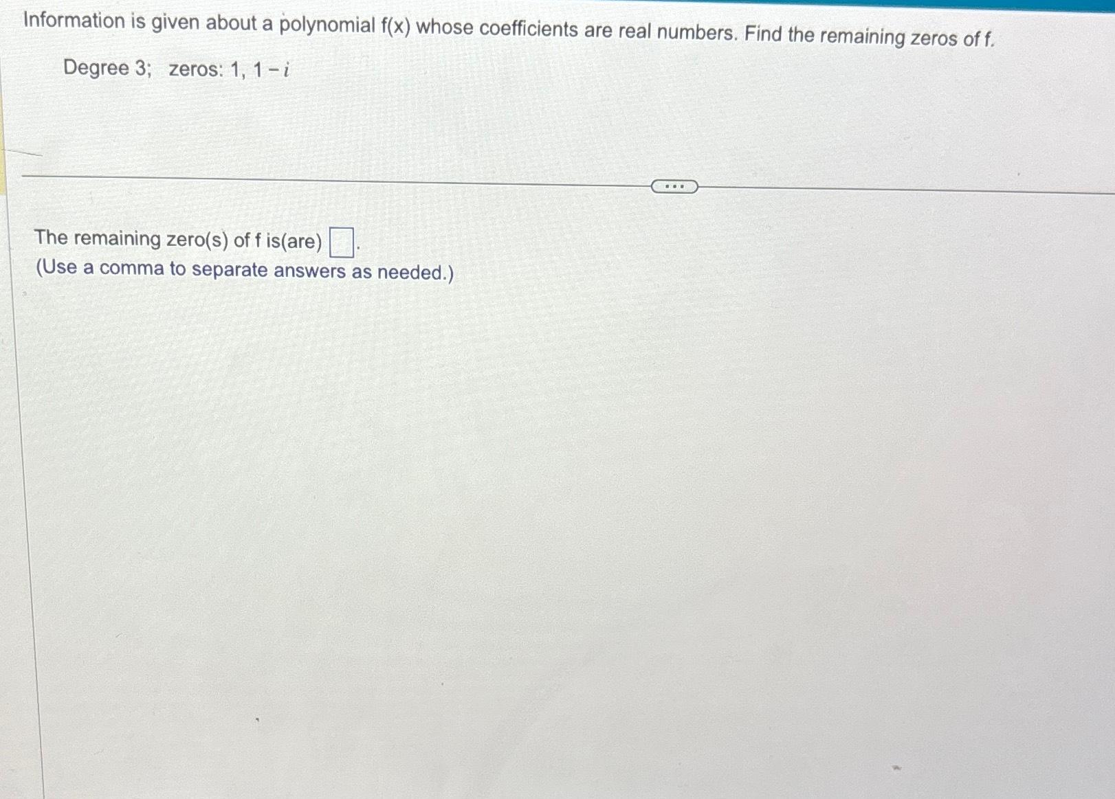 Solved Information is given about a polynomial f(x) ﻿whose | Chegg.com