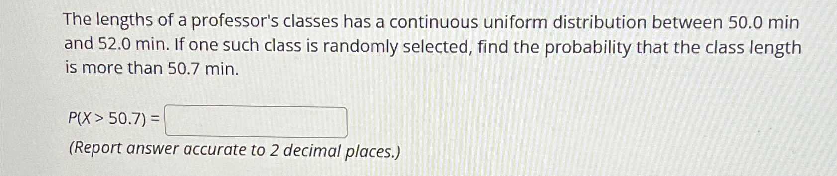 Solved The lengths of a professor's classes has a continuous | Chegg.com