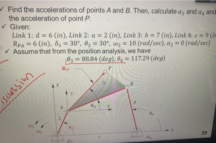Solved Find the accelerations of points A and B. Then, | Chegg.com