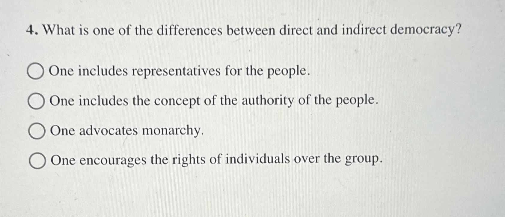 Solved What is one of the differences between direct and | Chegg.com