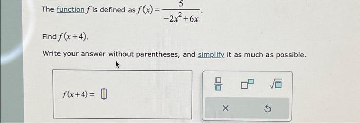 Solved The function fis defined as f(x) = 5 -2x + 6x Find | Chegg.com