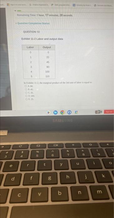 Extwbit 11-2Labor and output data In P whibit 11-2, | Chegg.com