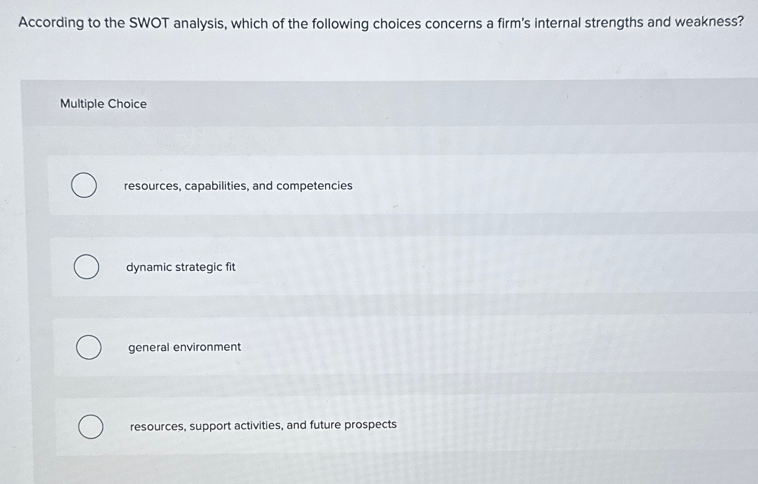 Solved According to the SWOT analysis, which of the | Chegg.com
