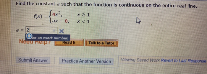 Solved Find the constant a such that the function is | Chegg.com