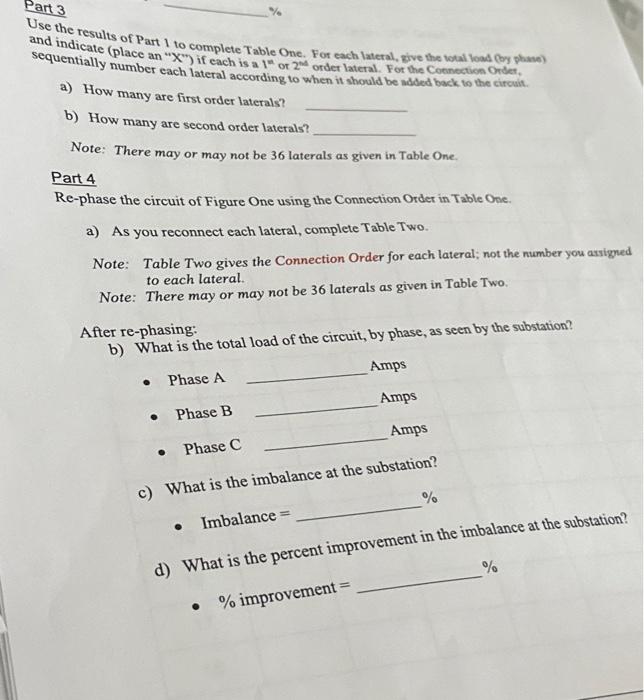 Use the results of Part 1 to complete Table One. For | Chegg.com