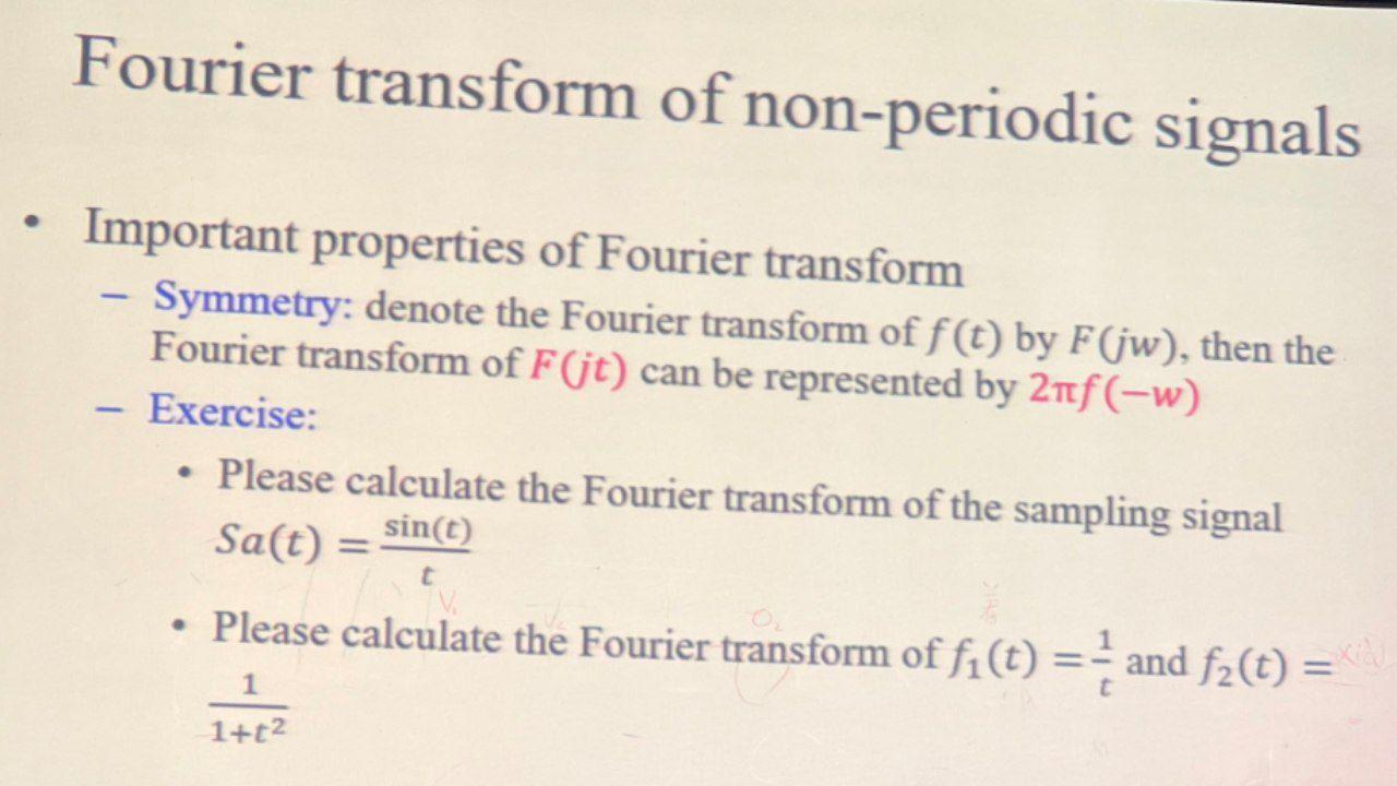 Solved Fourier transform of non-periodic signals Important | Chegg.com