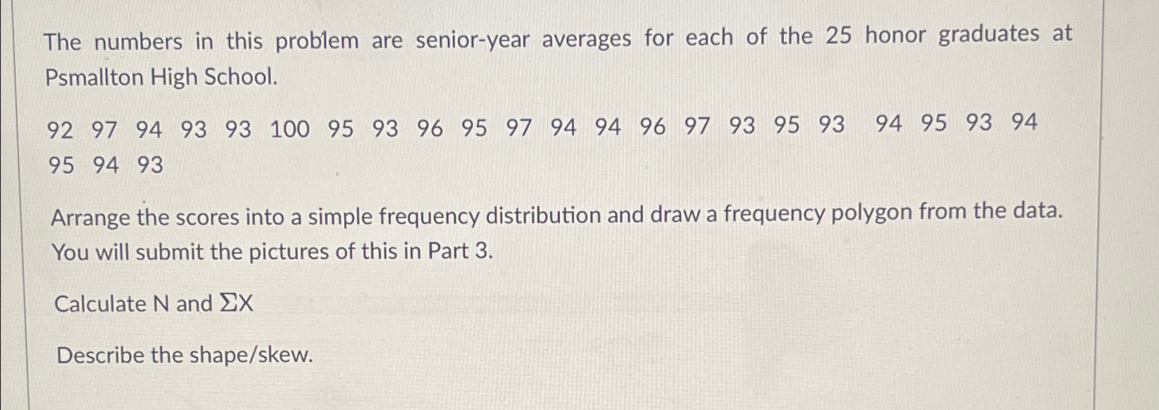 Solved The numbers in this problem are senior-year averages | Chegg.com