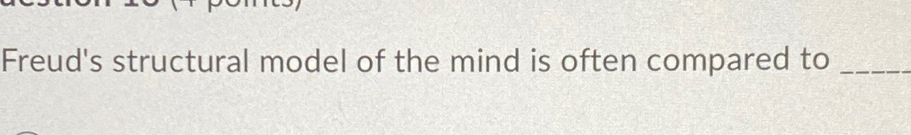 Solved Freud's structural model of the mind is often | Chegg.com