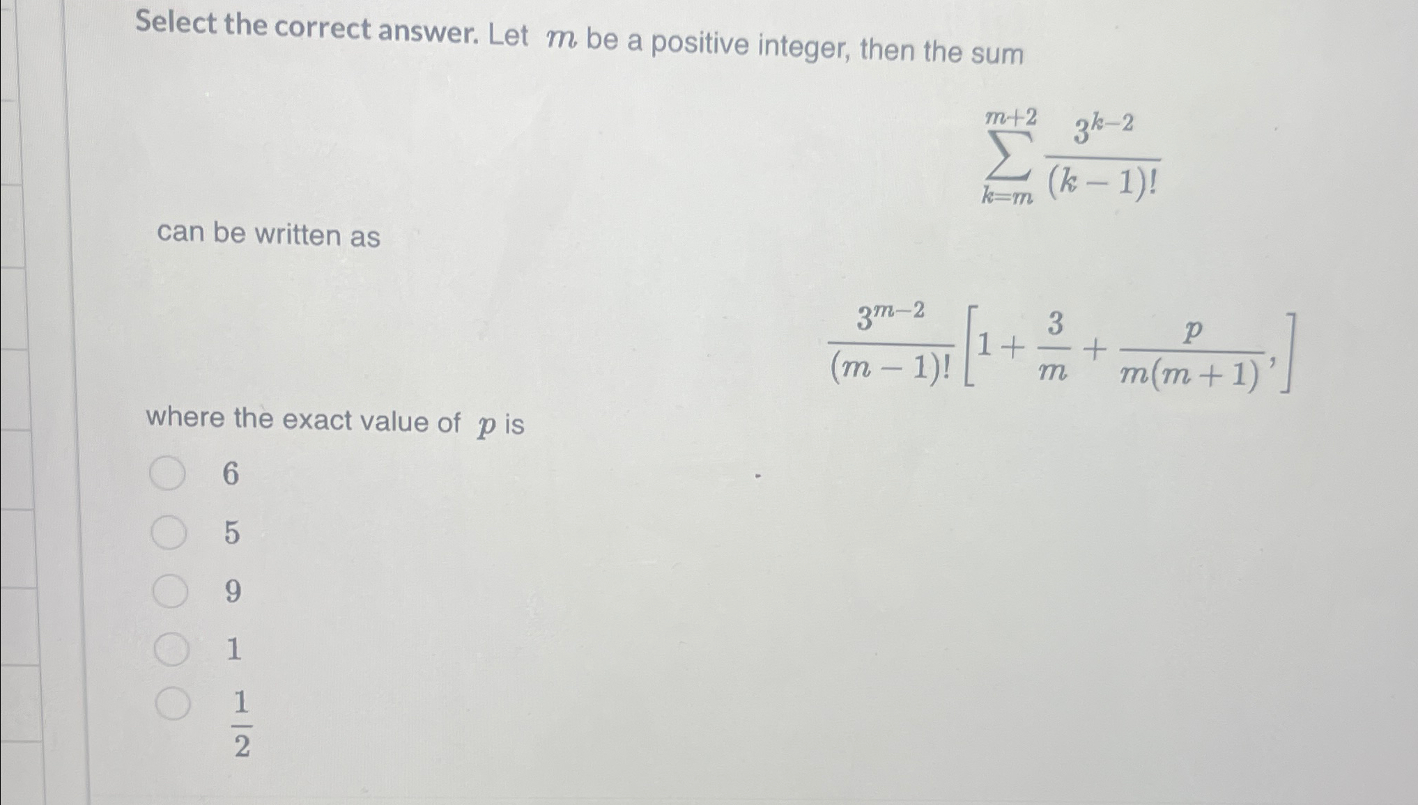 Solved Select the correct answer. Let m ﻿be a positive | Chegg.com