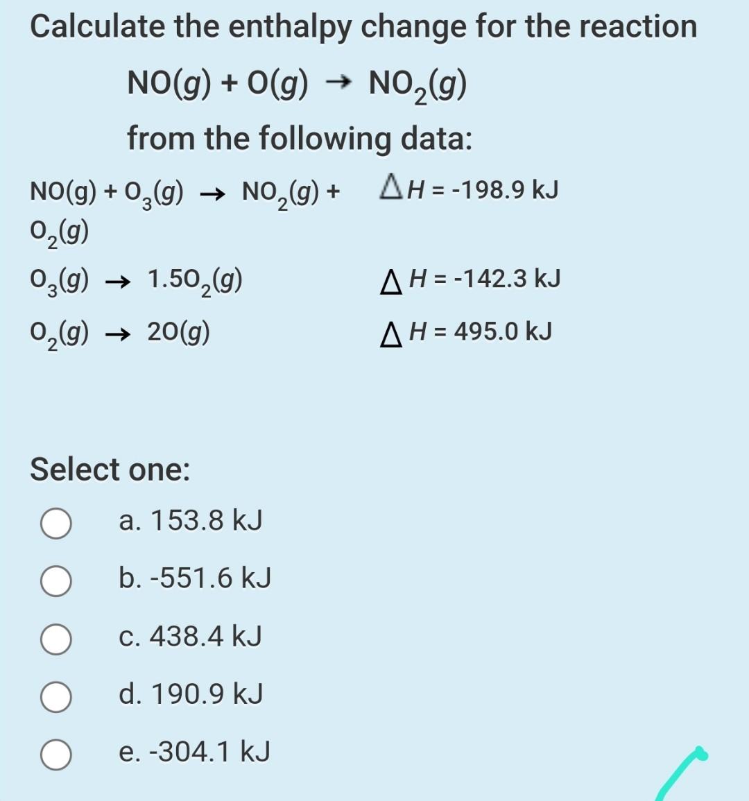 Solved Calculate the enthalpy change for the | Chegg.com