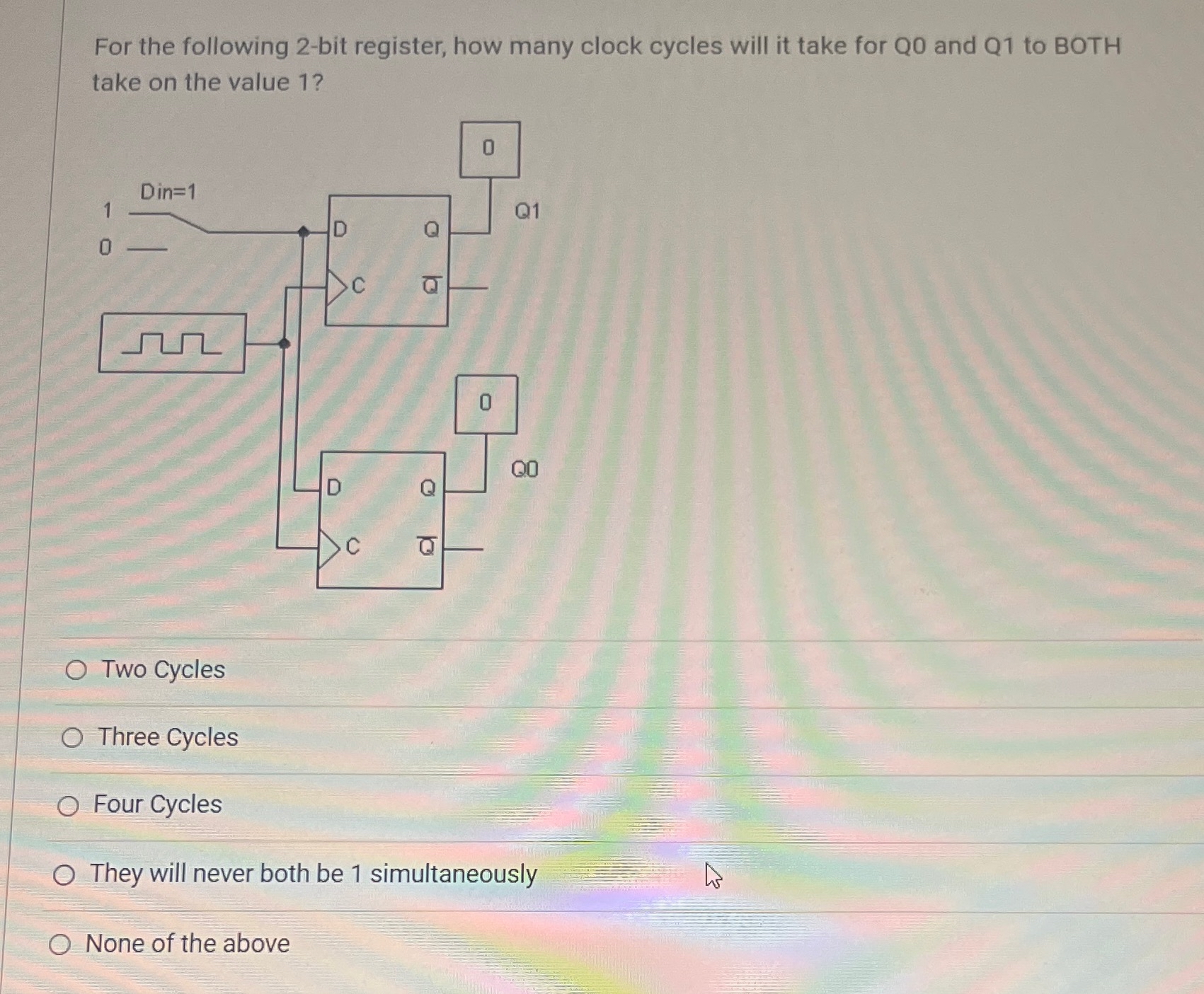 Solved For the following 2-bit register, how many clock | Chegg.com