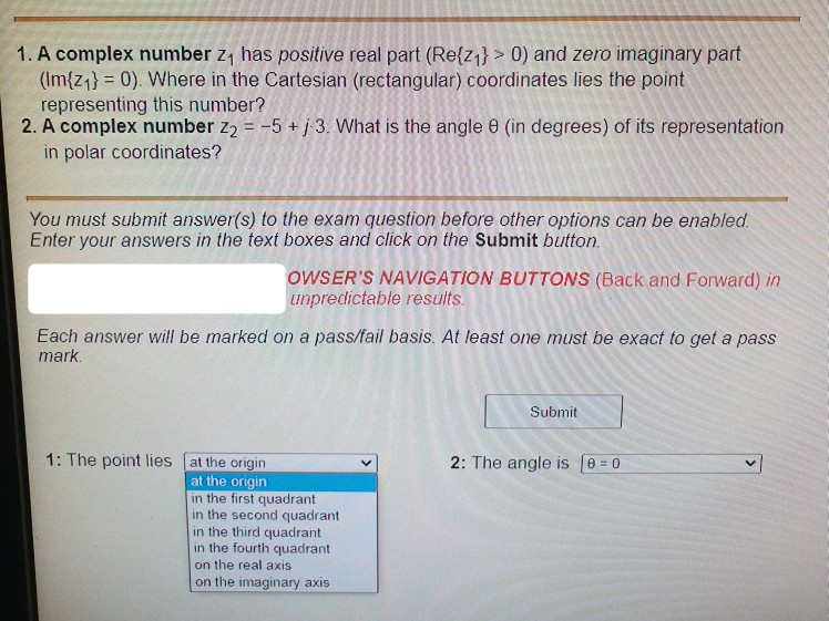 Solved 1. A complex number zy has positive real part (Re{z} | Chegg.com