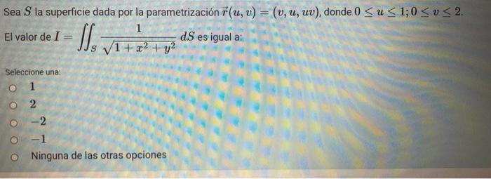 Solved Let S be a surface given by the parameterization r(u, | Chegg.com