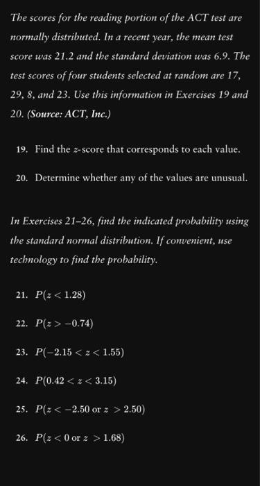 In Exercises 1 and 2, use the normal curve to | Chegg.com