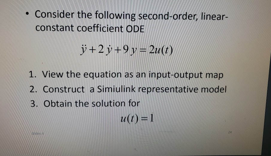Solved • Consider the following second-order, linear- | Chegg.com