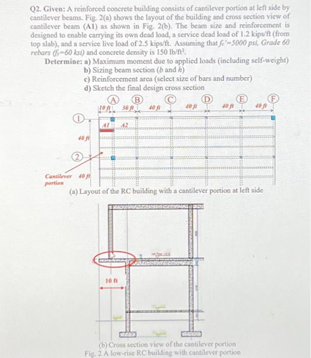 Solved Q2. Given: A reinforced concrete building consists of | Chegg.com