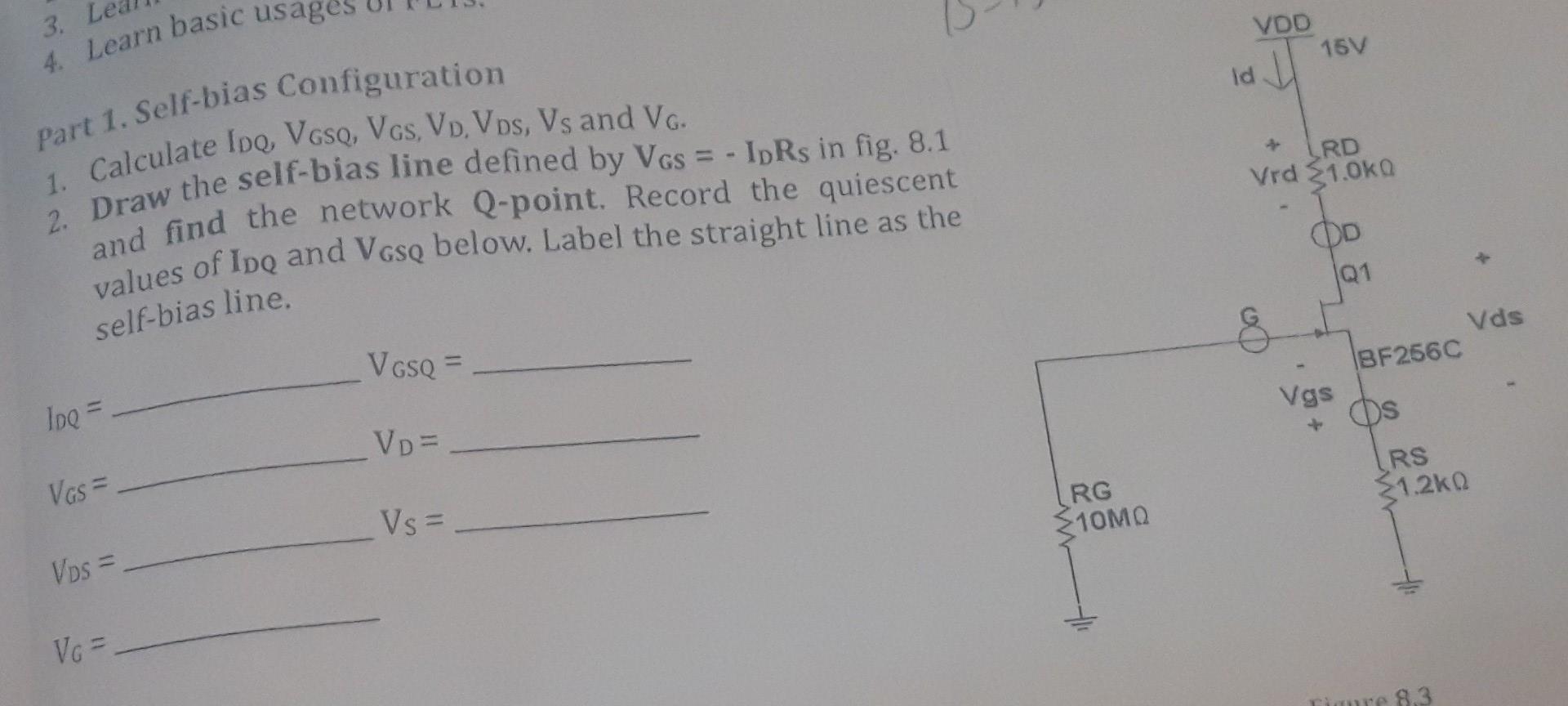 Solved 3. Le VOD 15V id 4. Learn basic usages Part 1. | Chegg.com