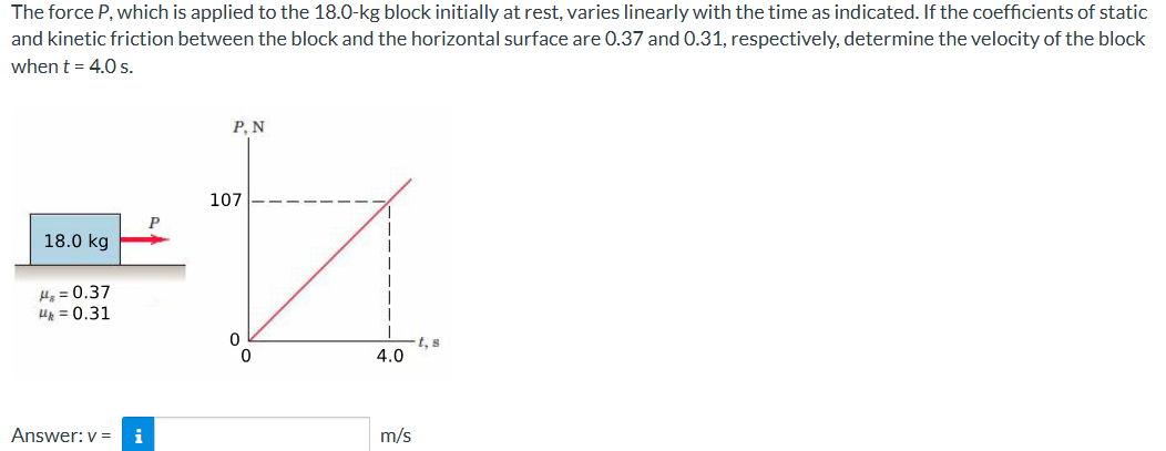 Solved by an EXPERT The force P, ﻿which is applied to the 18.0-kg block | Chegg.com