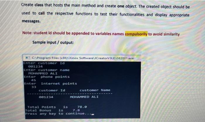 Solved Task 4: Class and Object (50 marks) Create a class | Chegg.com