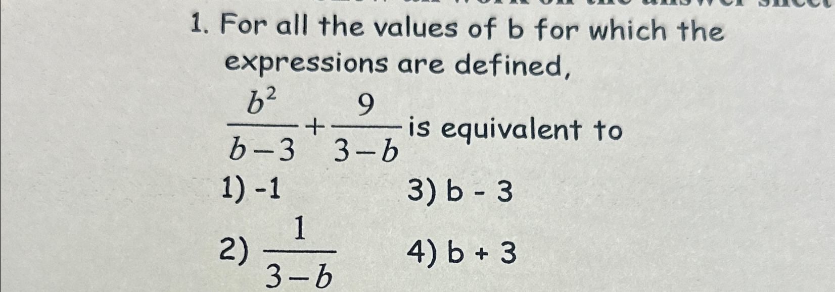 Solved For all the values of b ﻿for which the expressions | Chegg.com