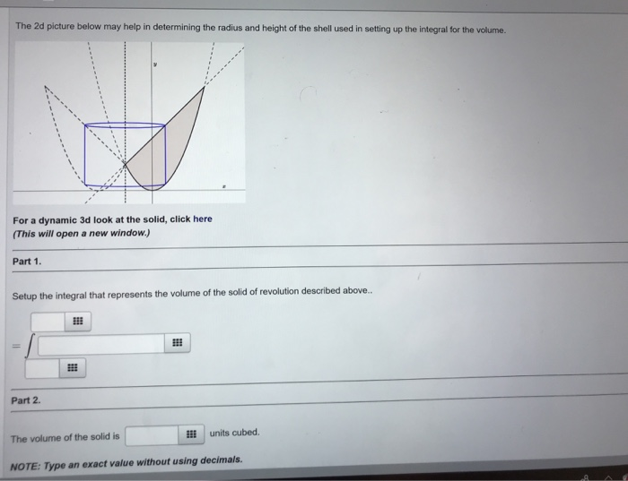 Solved (1 point) Finding the volume of a solid of revolution | Chegg.com
