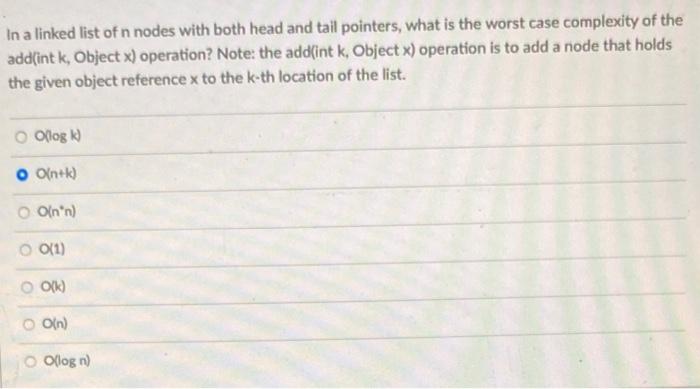 Solved The object itself is stored in the element node in | Chegg.com