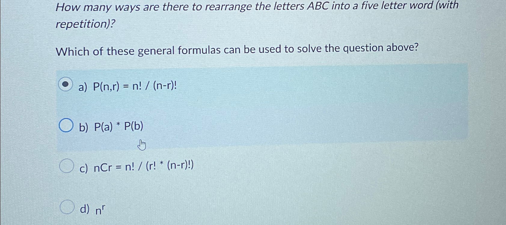 Solved How many ways are there to rearrange the letters ABC | Chegg.com