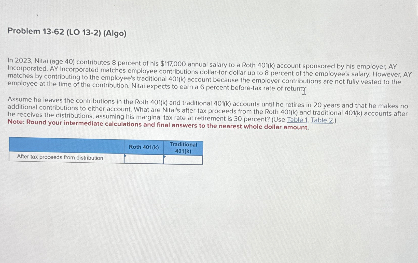 Solved Problem 13-62 (LO 13-2) (Algo)In 2023, Nitai (age | Chegg.com Solved Problem 13-62 (LO 13-2) (Algo)In 2023, Nitai (age | Chegg.com