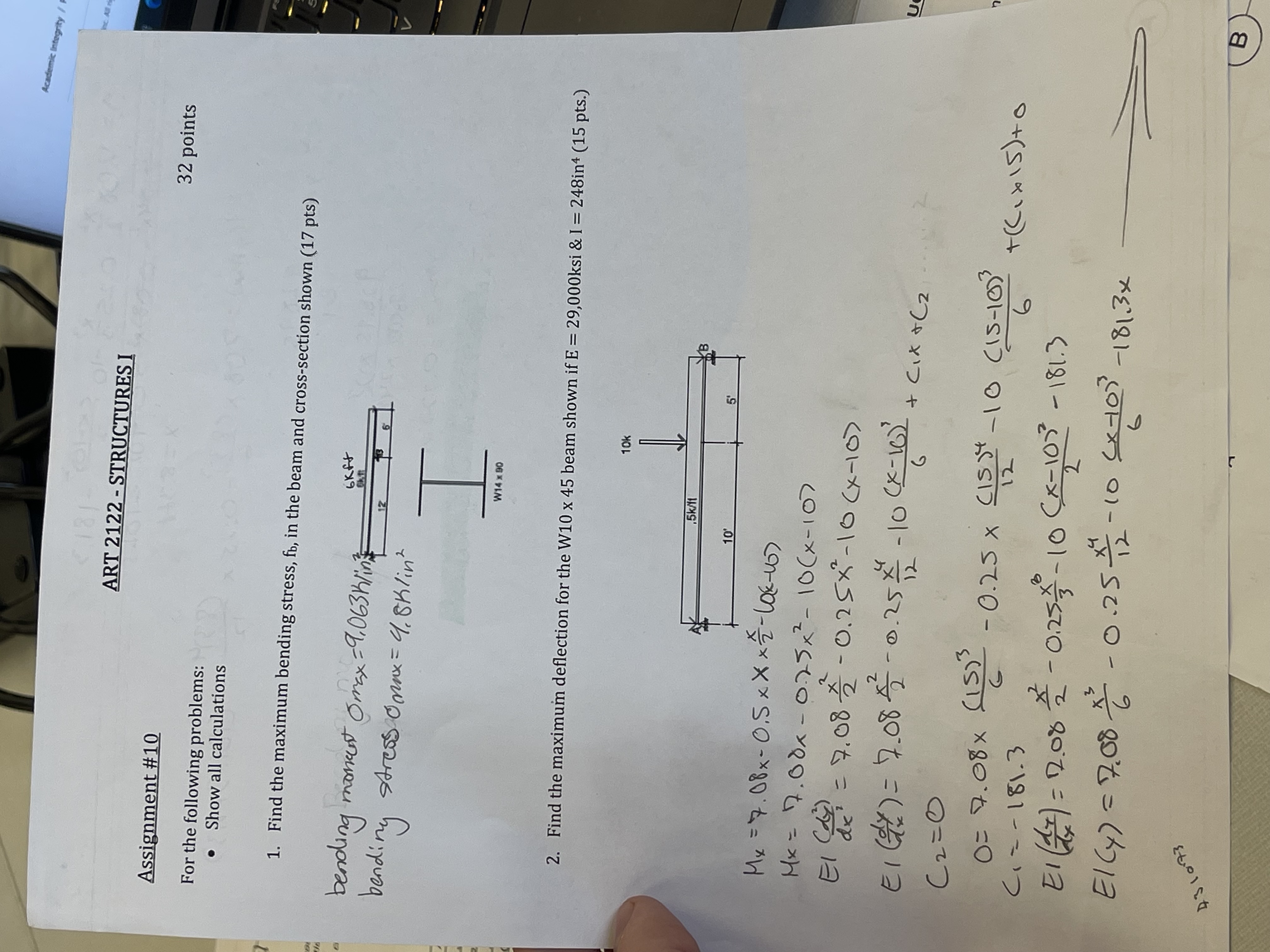Solved ART 2122 - ﻿STRUCTURES IAssignment #10For the | Chegg.com