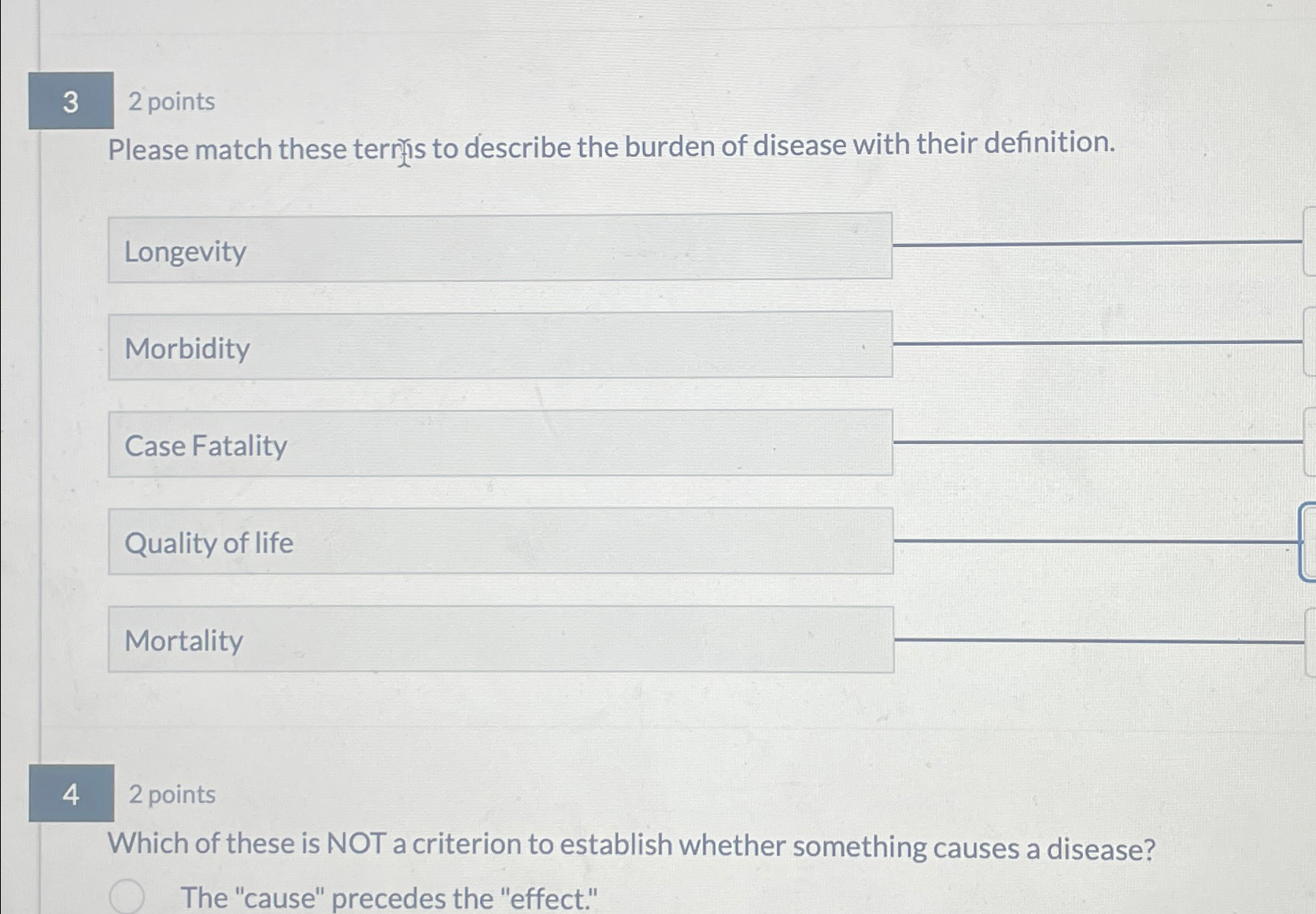 Solved 32 ﻿pointsPlease match these ternits to describe the | Chegg.com
