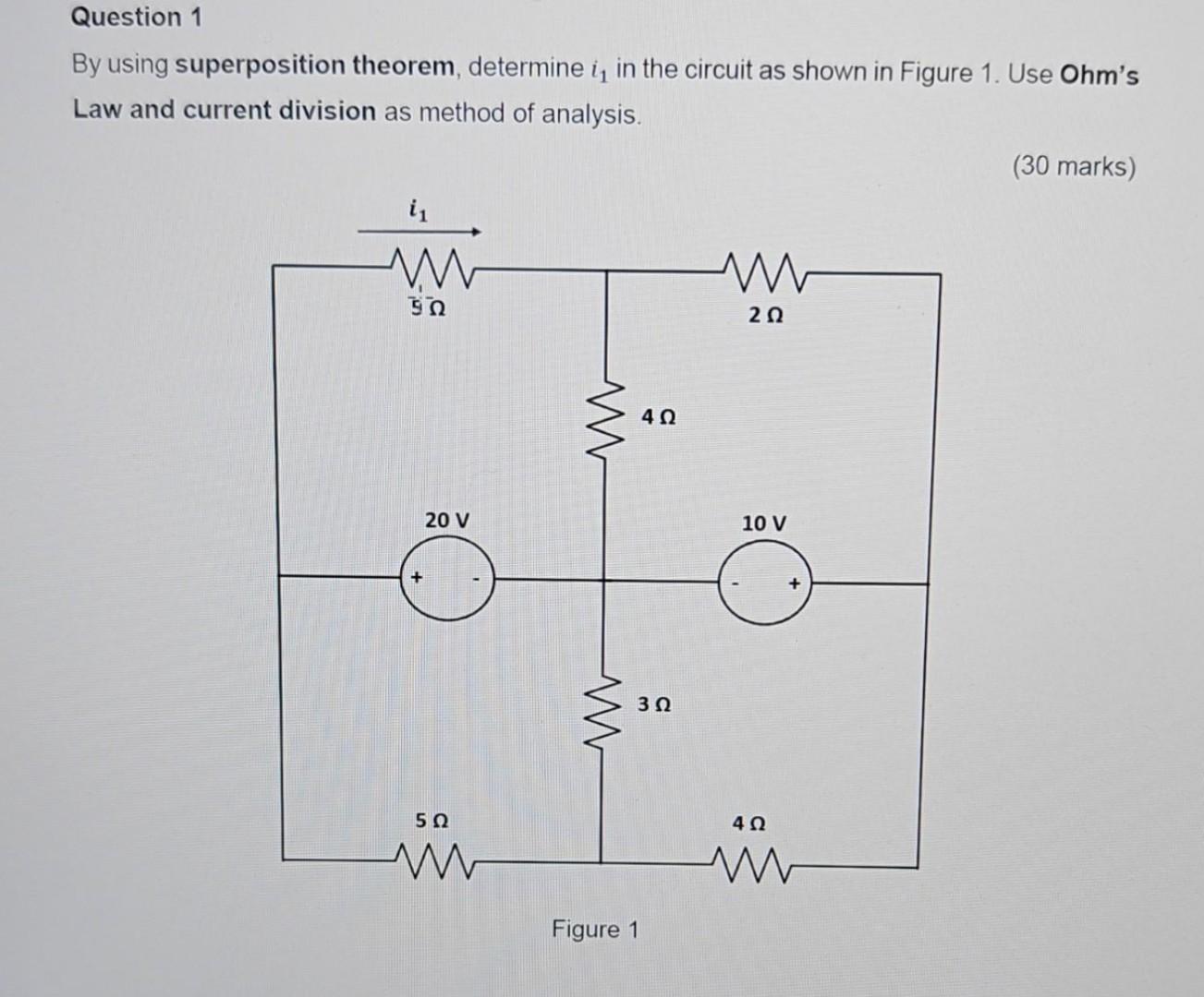 Solved By Using Superposition Theorem Determine I1 In The 3074