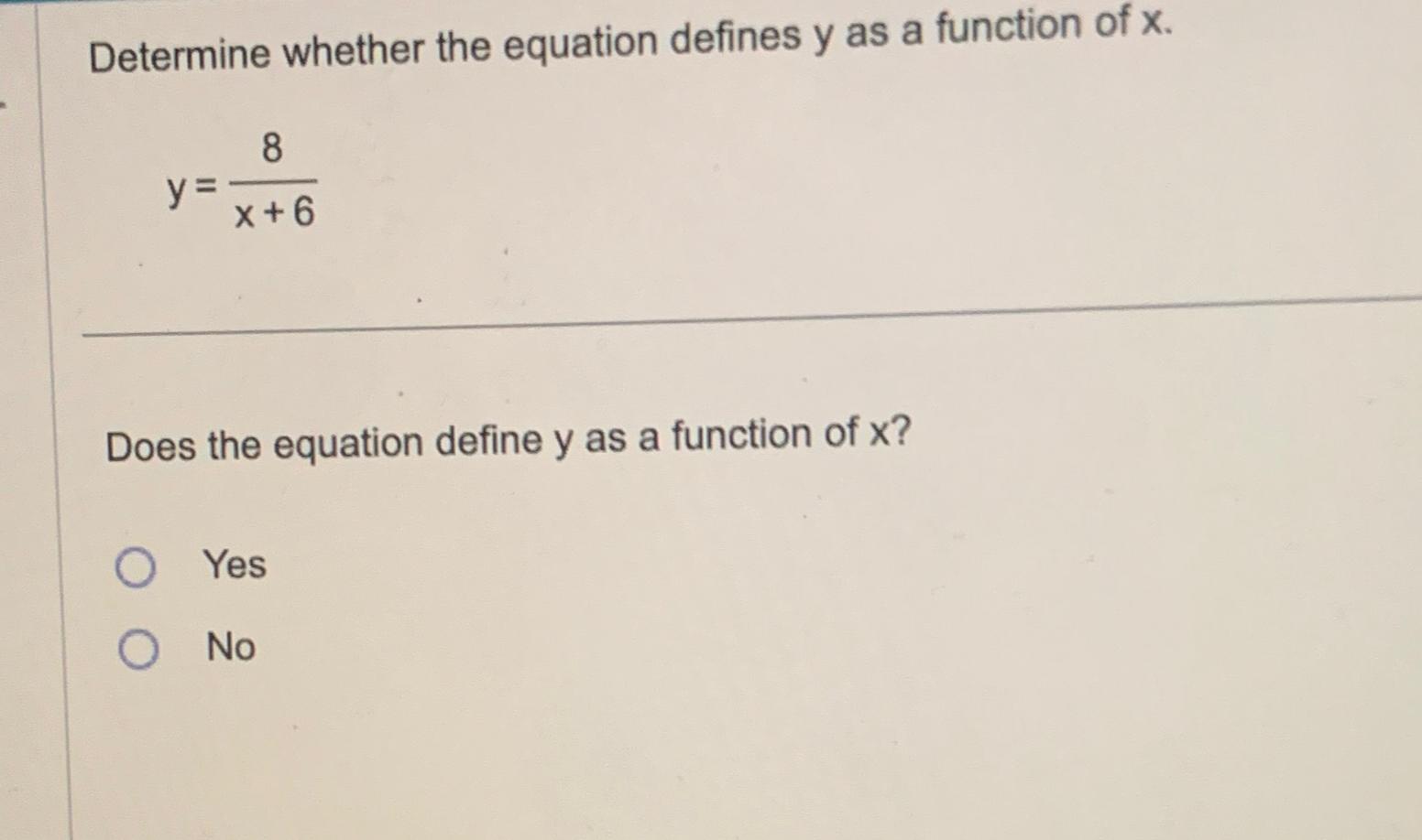 Solved Determine Whether The Equation Defines Y ﻿as A