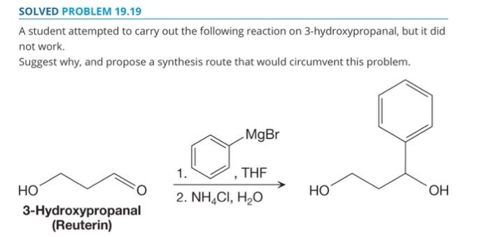 Solved SOLVED PROBLEM 19.19 A student attempted to carry out | Chegg.com