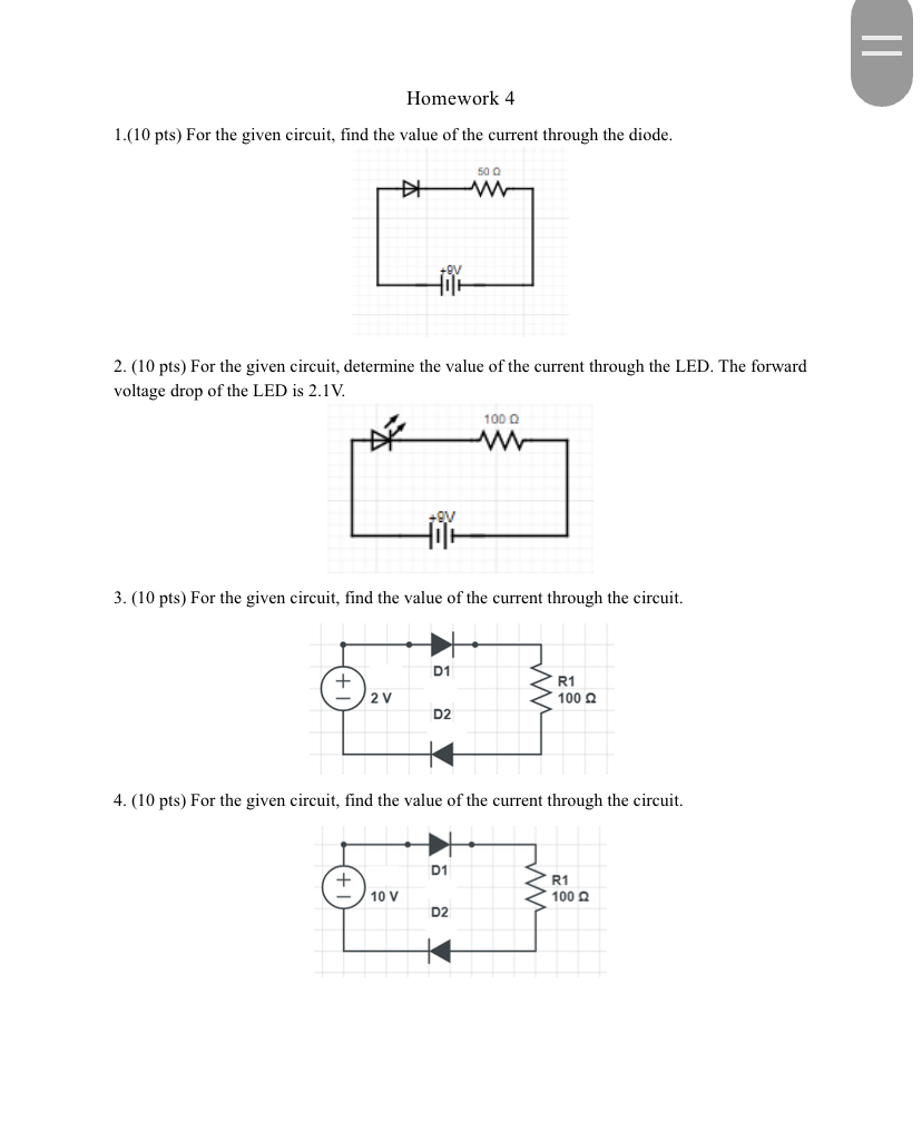 Solved Homework 4 1. \( (10 \mathrm{pts}) \) ﻿For the given | Chegg.com